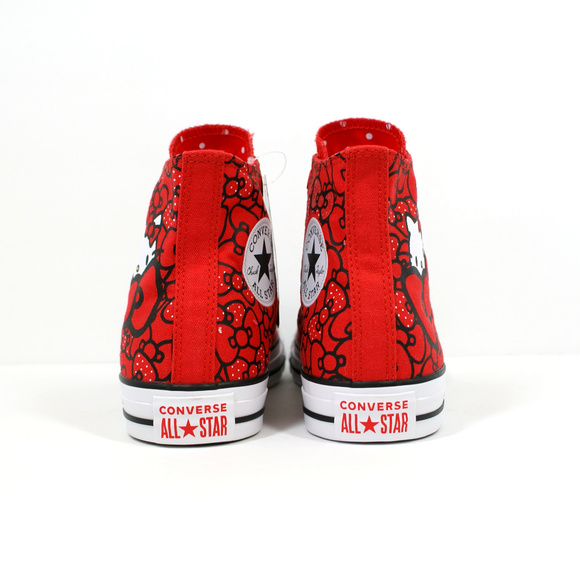 Converse | Shoes | Converse X Hello Kitty Hi Top Sneakers Red Bow New ...